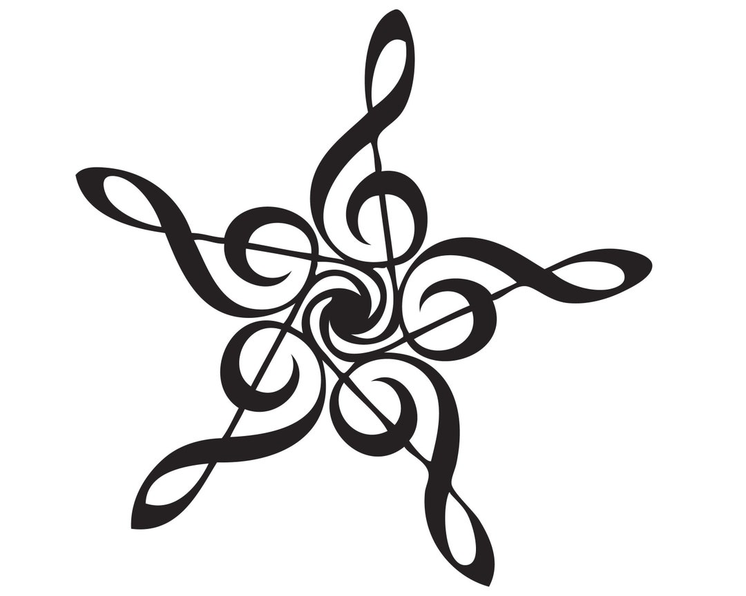Music Clef Star Spinning Note Design Junkie Loving Symphony Genre Song ...