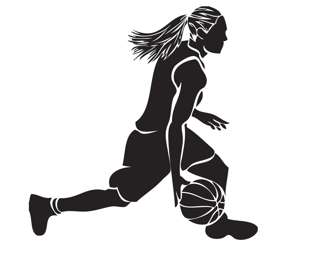 Basketball Player Woman Women WNBA Dribbling Vector Vasity Silhouette ...