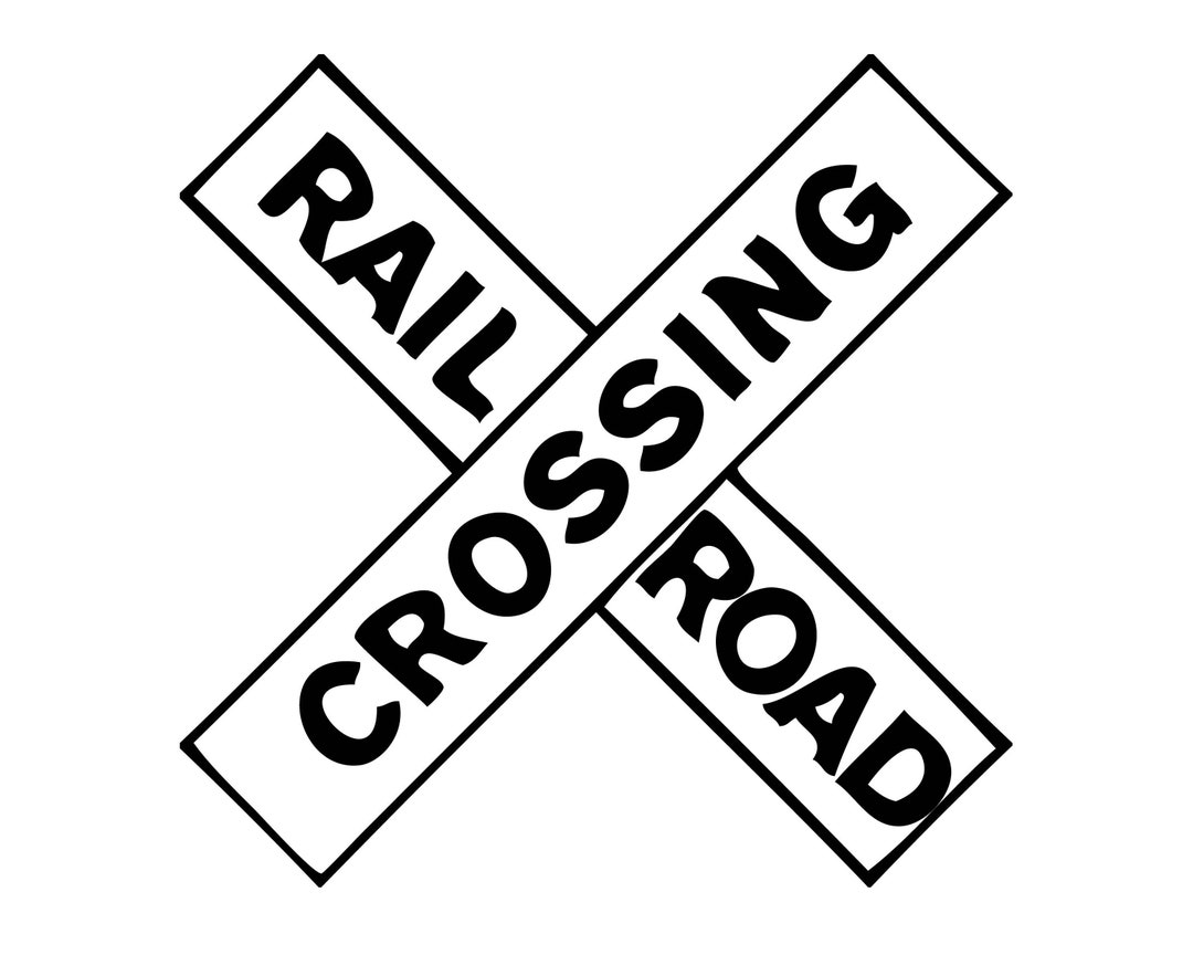 Railroad Crossing Sign Railway Steam Train Engine Locomotive Vintage ...
