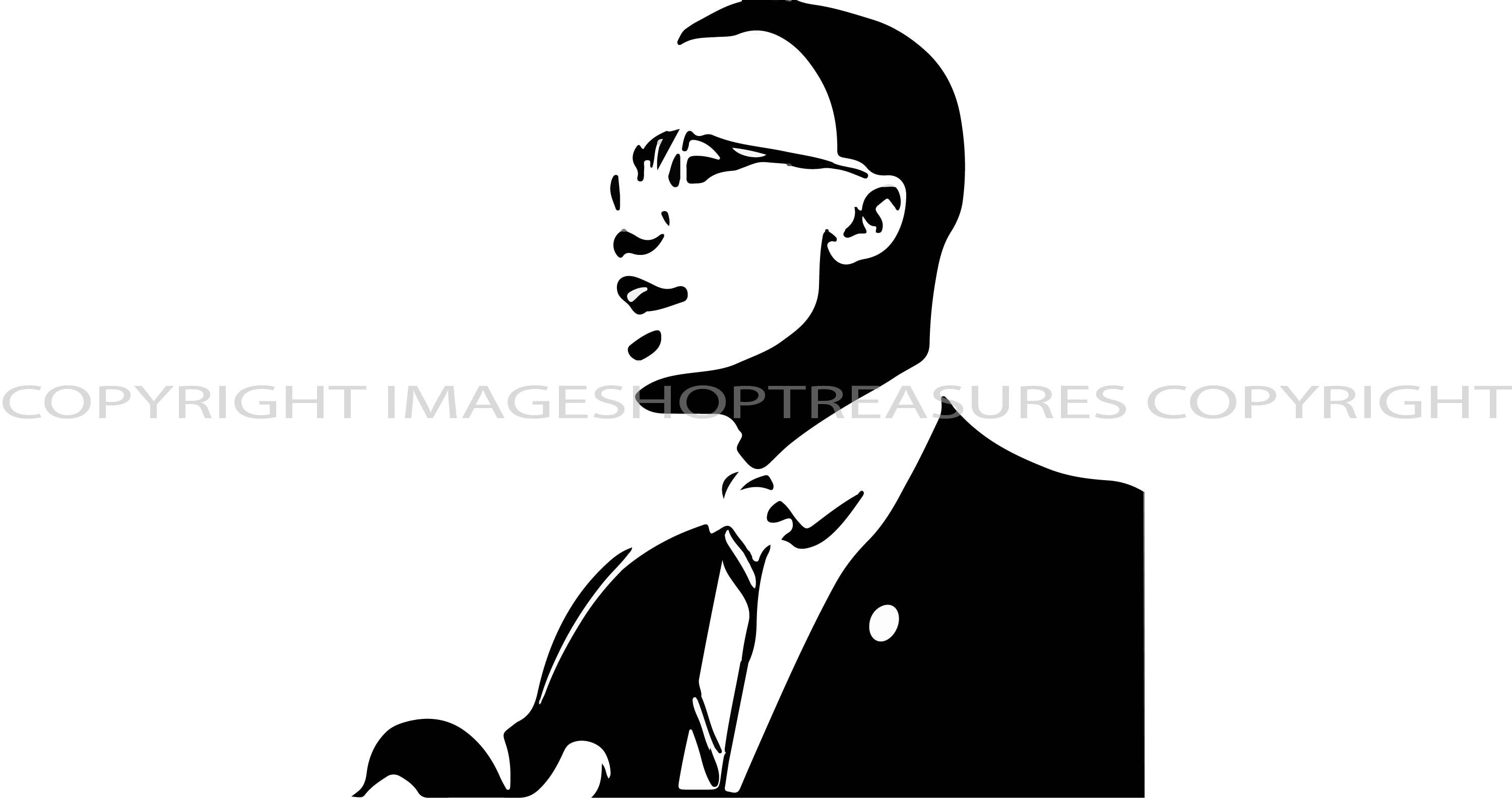 Malcolm X Stencil