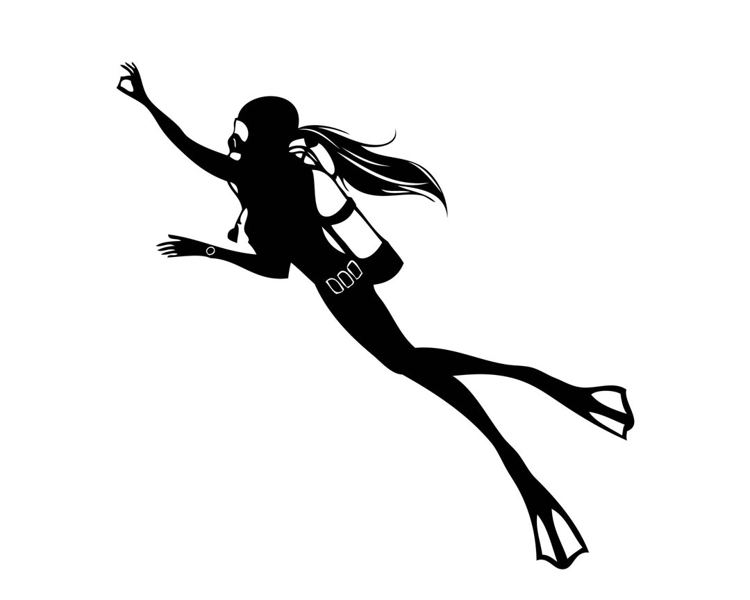 Female Woman Diver Oxygen Scuba Underwater Sea Water Ocean Marine ...