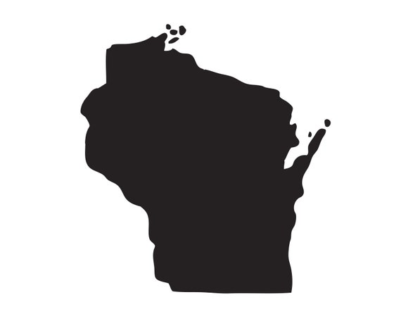 Wisconsin WI State Silhouette Shape Map US United America - Etsy Österreich