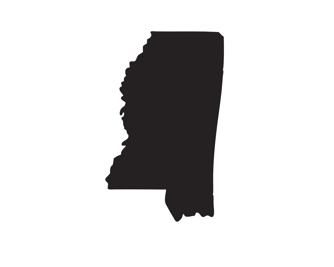 Mississippi State Silhouette Shape Map U.s.united America - Etsy
