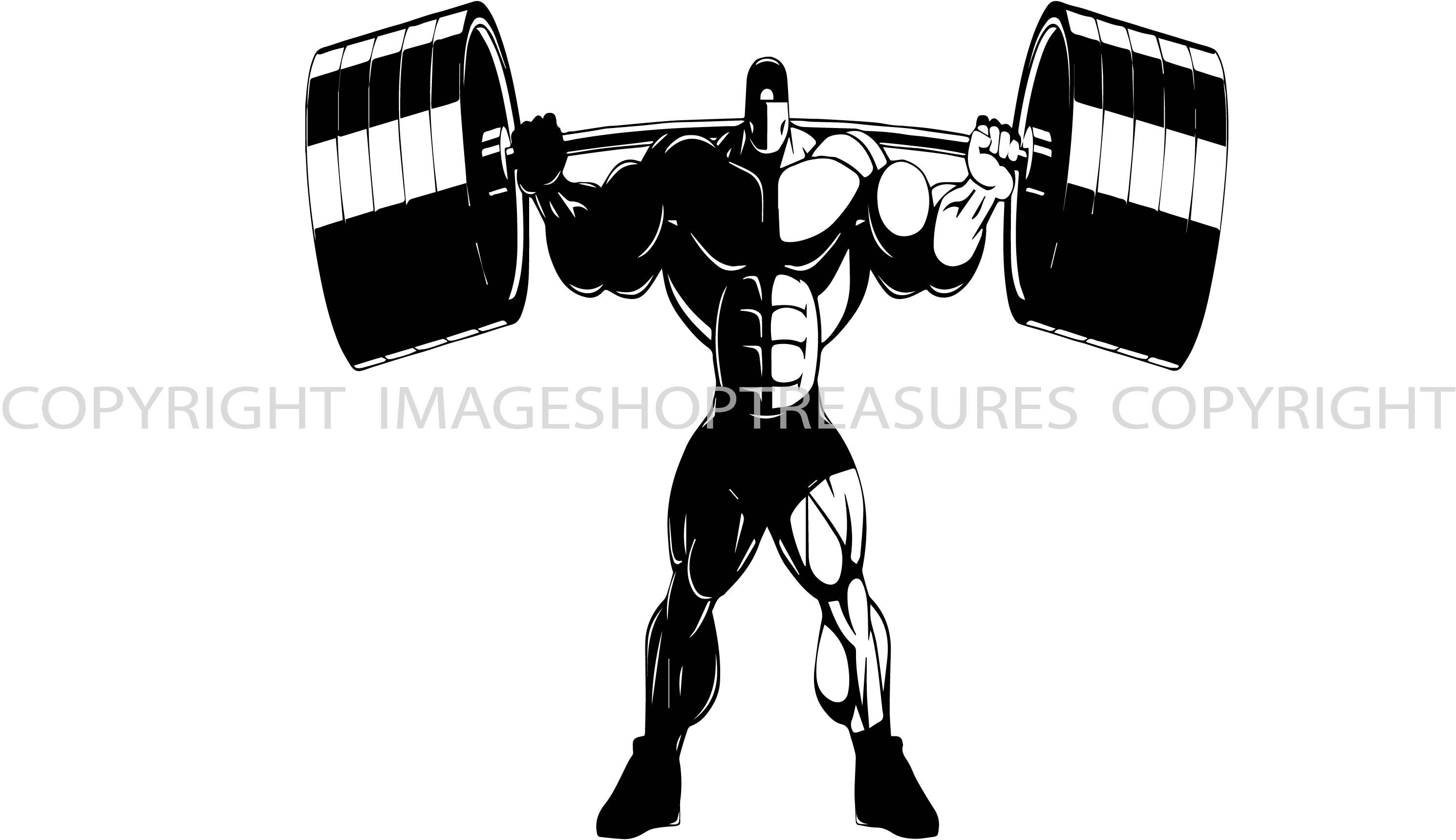 Bodybuilder Squat Bending Bar Muscle Fit Weightlifting Bodybuilding ...