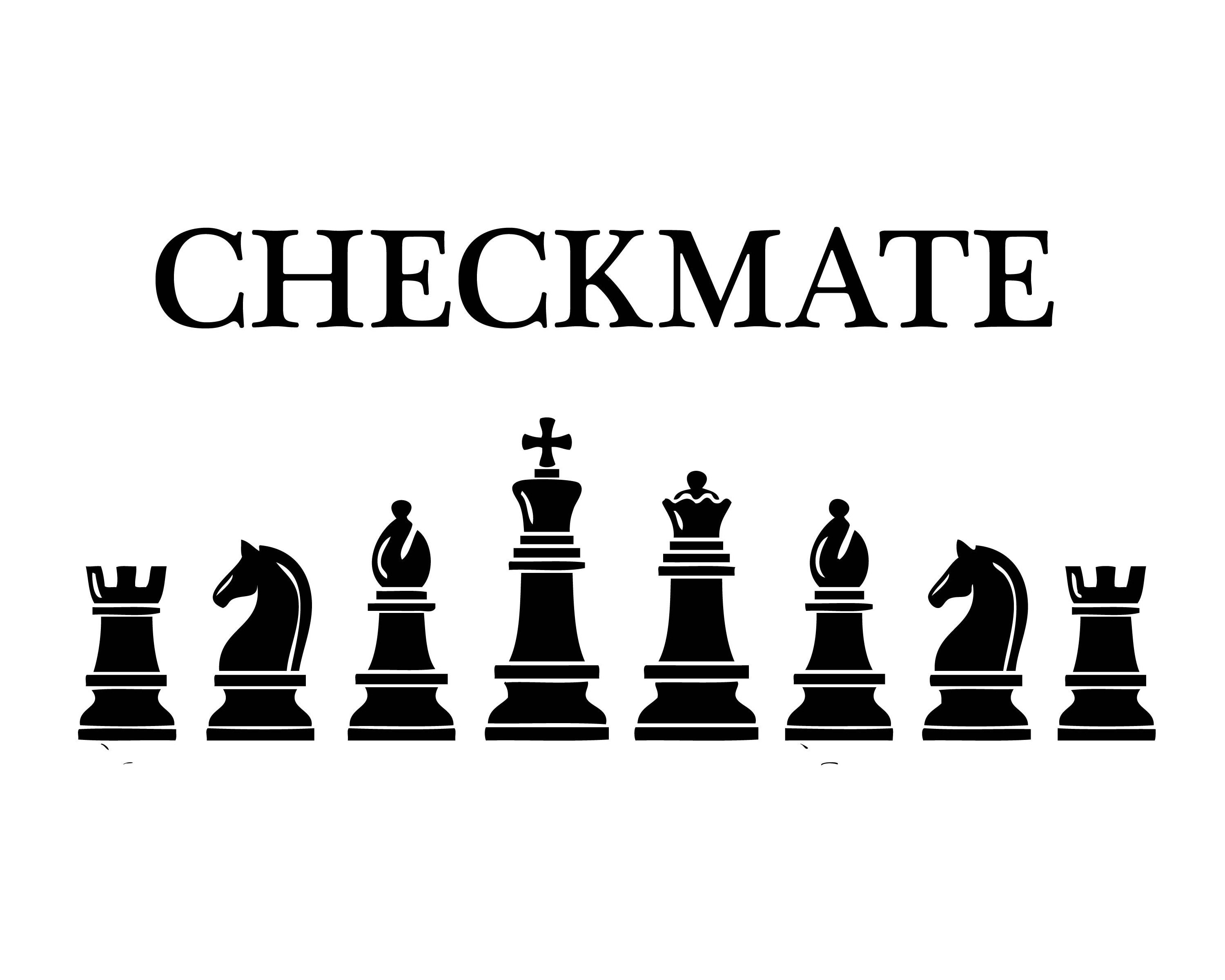 Chess Pieces Black Club Logo Sign Decal Board Game Check Mate Player ...