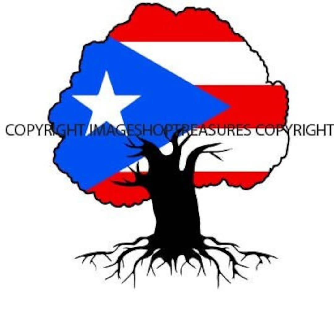 Vector Puerto Rico Rican PR Family Tree Roots Flag Island Grow Growth ...
