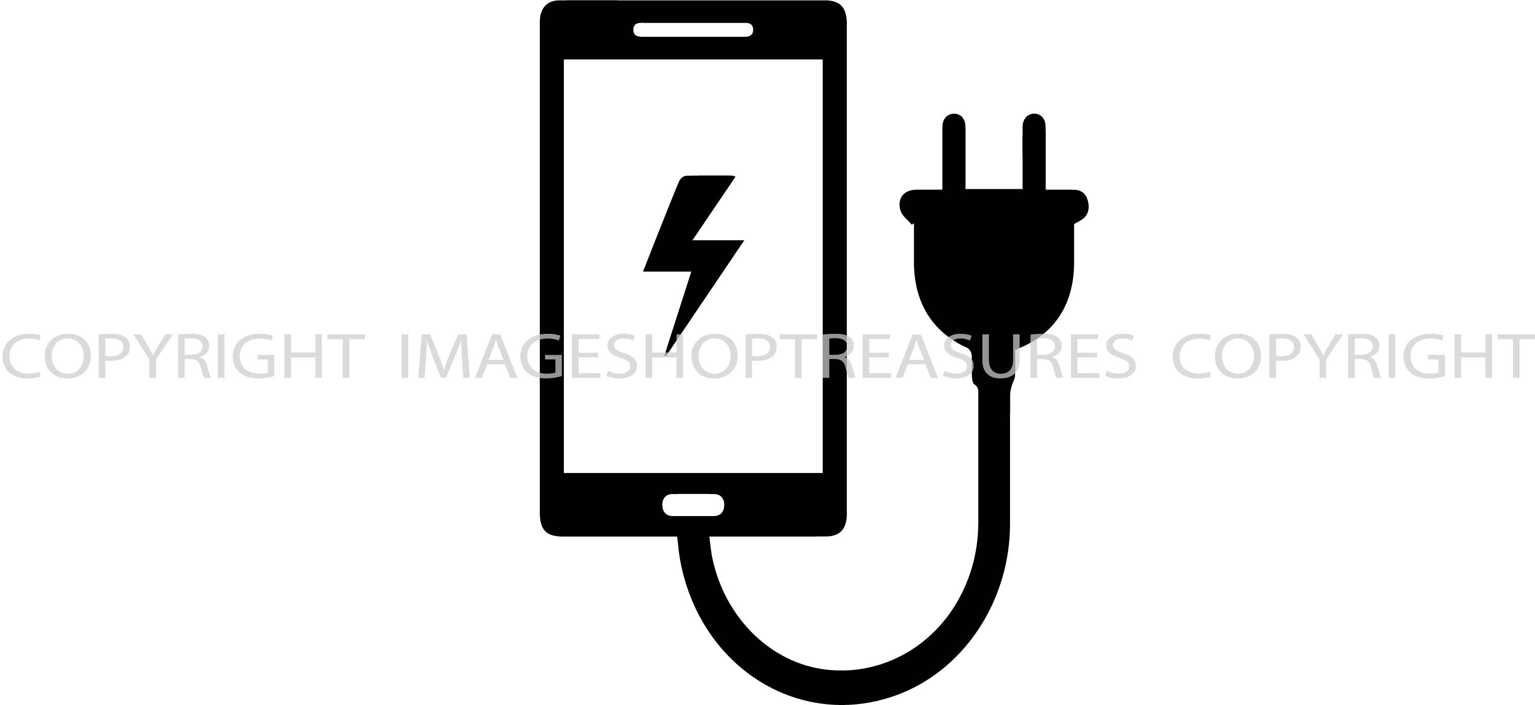 Cell Charger Logo Lightning Iphone Android Battery Vector - Etsy Ireland