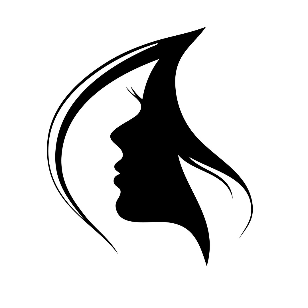 Beautiful Woman Princess Long Hair Flowing Sign Beauty Salon Vector