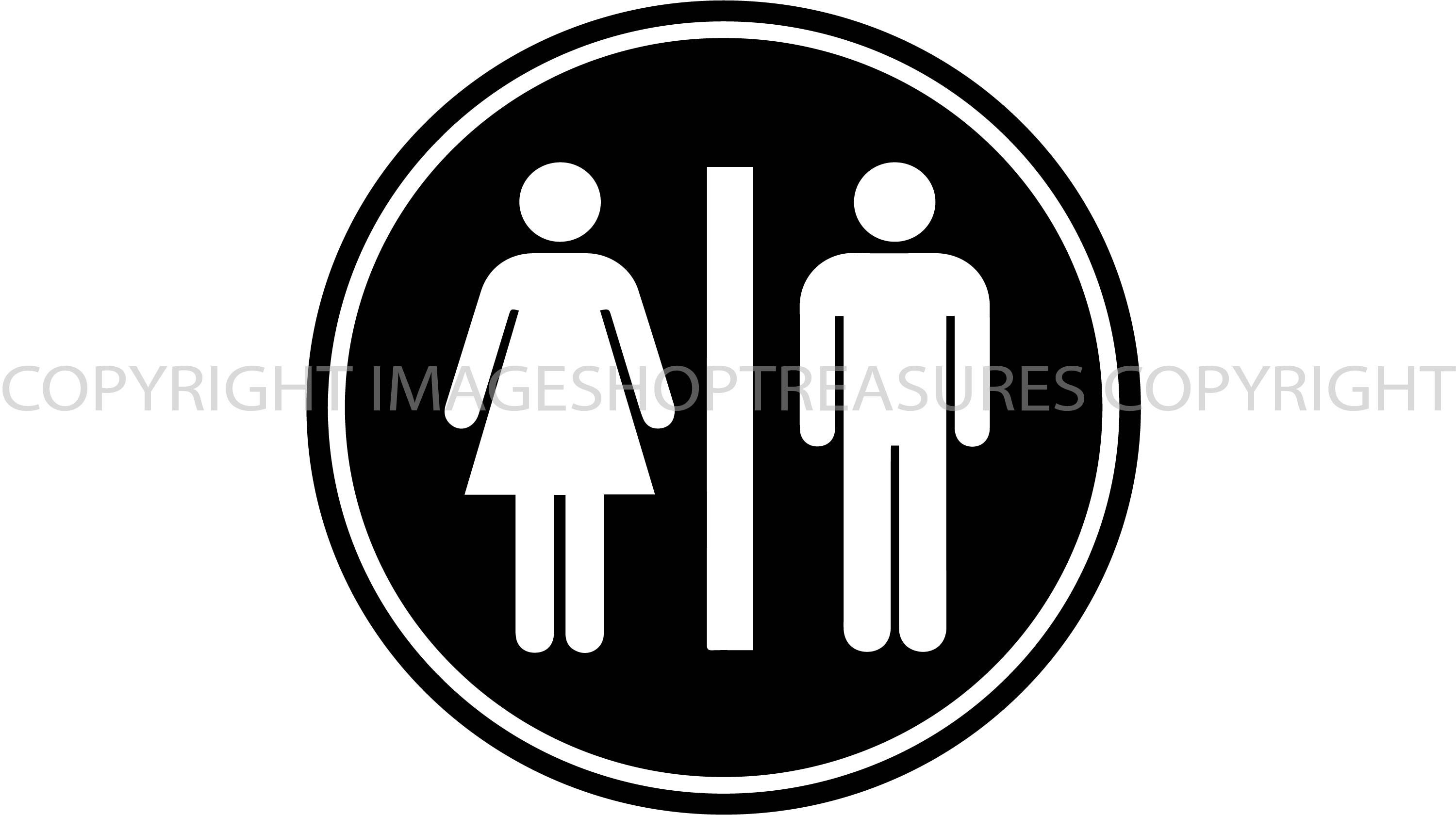 Bathroom Sign Icon Men Woman Gentlemen Ladies Girls Boys | Etsy