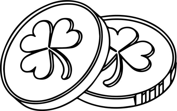 St Saint Patrick Gold Coins Leprechaun Green Day Clover Luck | Etsy