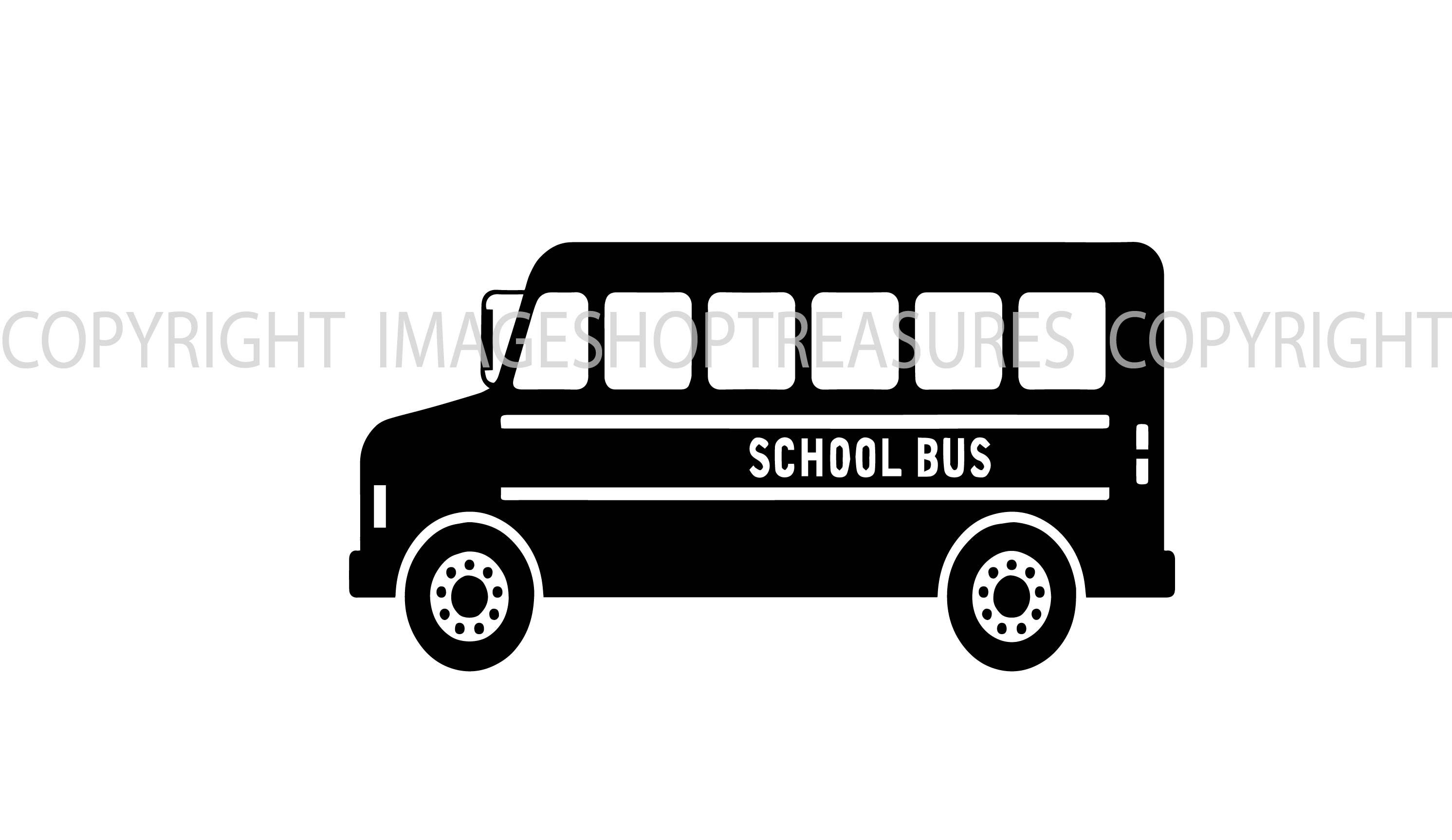 School Bus Vector Black And White