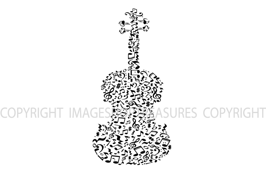 Guitar Music Note Clef Musical Instrument Love Rock Band Guitarist.svg ...