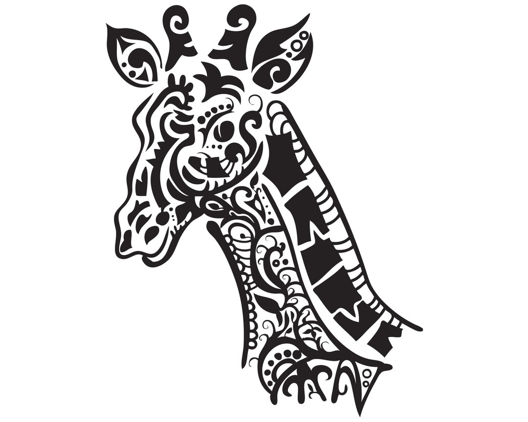 Abstract GIRAFFE Floral African Pattern VECTOR Jpeg Png EPS Svg Clip ...