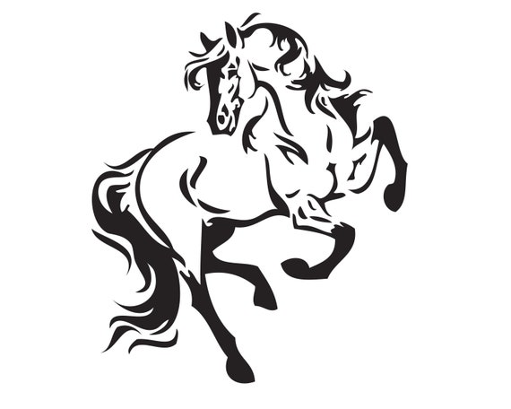 Bockendes Pferd Umriss