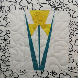 Daffodil Quilt Block: 3x6 Inch FPP Template (PDF Pattern) - Etsy