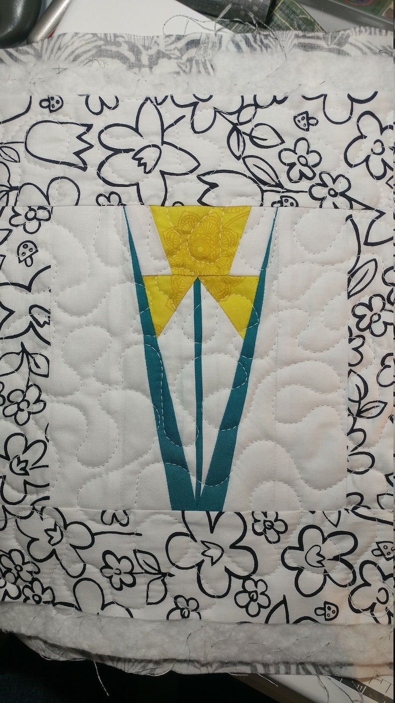Daffodil Quilt Block: 3x6 Inch FPP Template (PDF Pattern) - Etsy