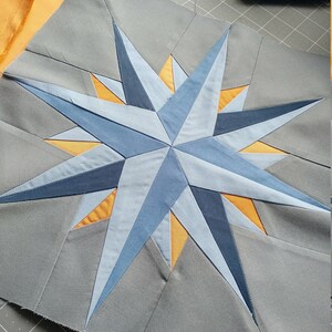 Compass Rose Quilt Block, Christmas Star, Instant Download, 12 8 & 6 ...