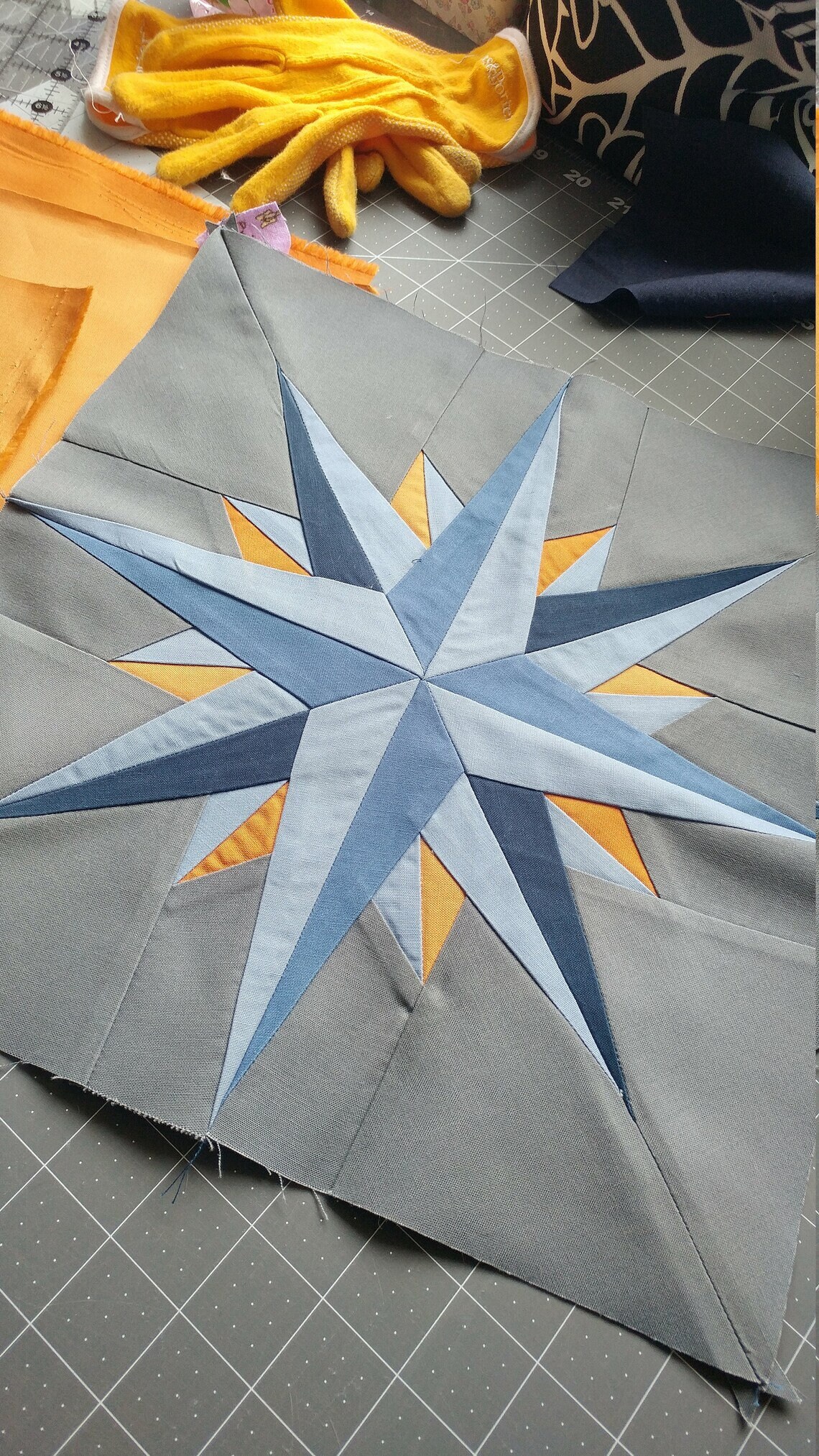 Compass Rose Quilt Block: Foundation Paper Pattern (instant Download ...