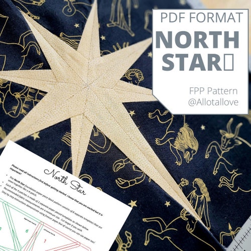 North Star FPP Quilt Block Pattern PDF - Etsy