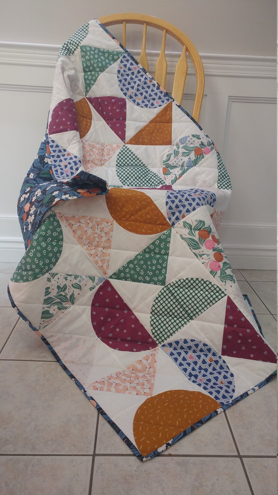 Handmade Lap Quilt: Modern Pivot Pattern, FIGO Fabrics - Etsy