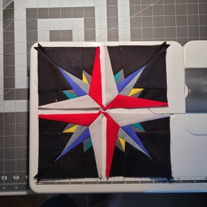 Compass Rose Quilt Block, Christmas Star, Instant Download, 12 8 & 6 ...