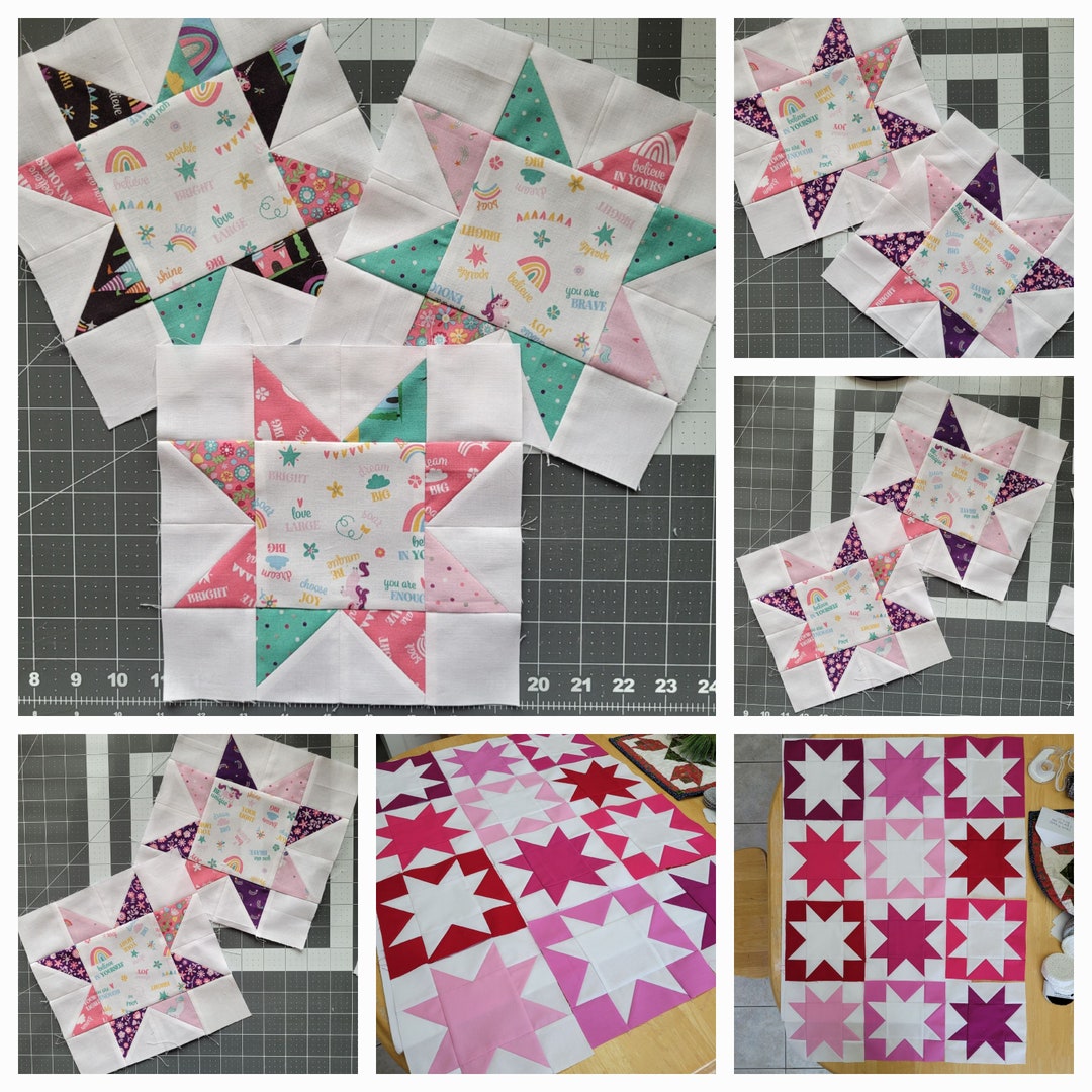 Sawtooth Star Block Sets, 12 X 8 1/2 Square Blocks per Set - Etsy