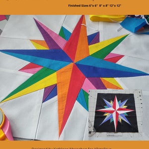 Compass Rose Quilt Block: Foundation Paper Pattern (instant Download ...