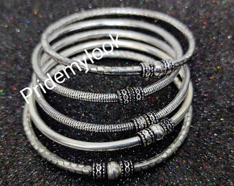 Sterling Silver Bangles, 7 Design Bangles, Bangle Bracelet Set, 925 ...