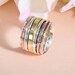 Multi-bands Spinner Ring, Mixed Metal Spin Ring, 925 Sterling Silver ...