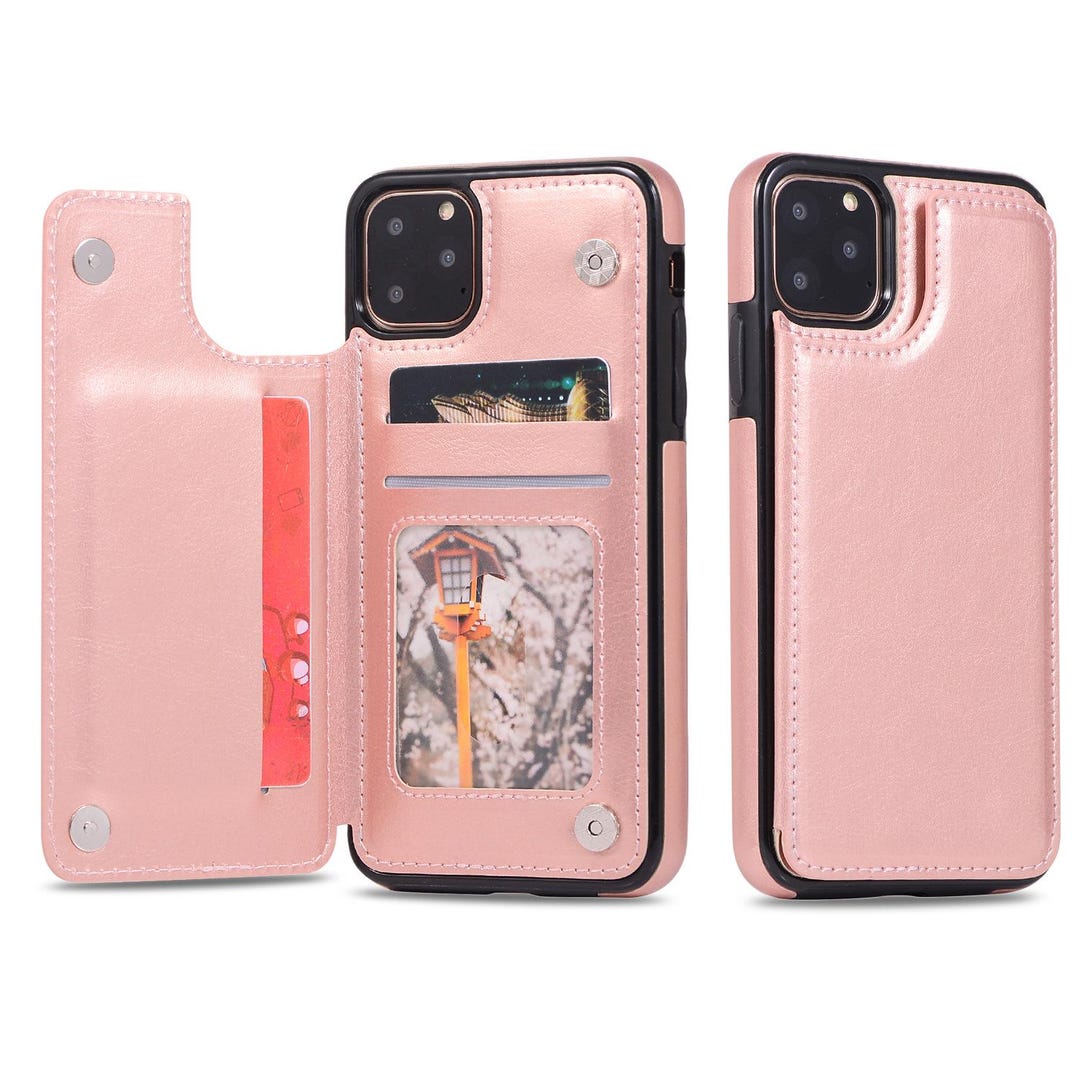 Personalized Wallet Phone Case: PU Leather Card Holder - Etsy