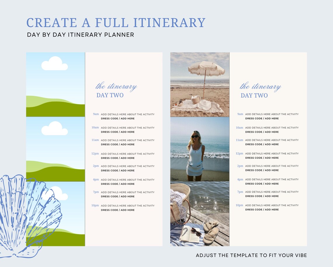 Beach Bachelorette Itinerary Template & Planner, Hens Party Itinerary ...