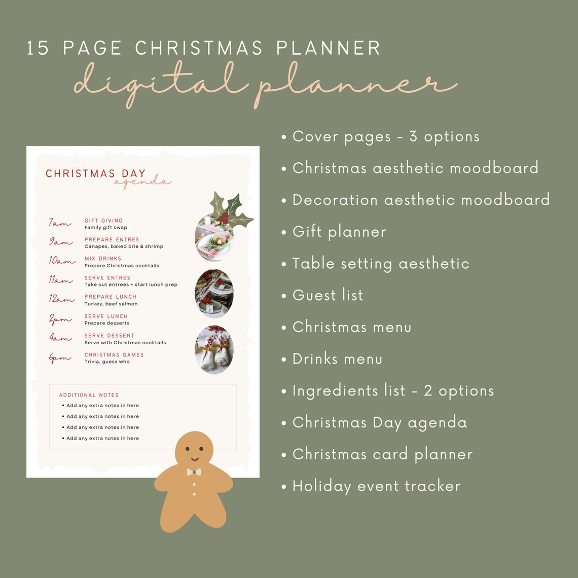 Ultimate Christmas Planner Template, Editable Digital Planner ...