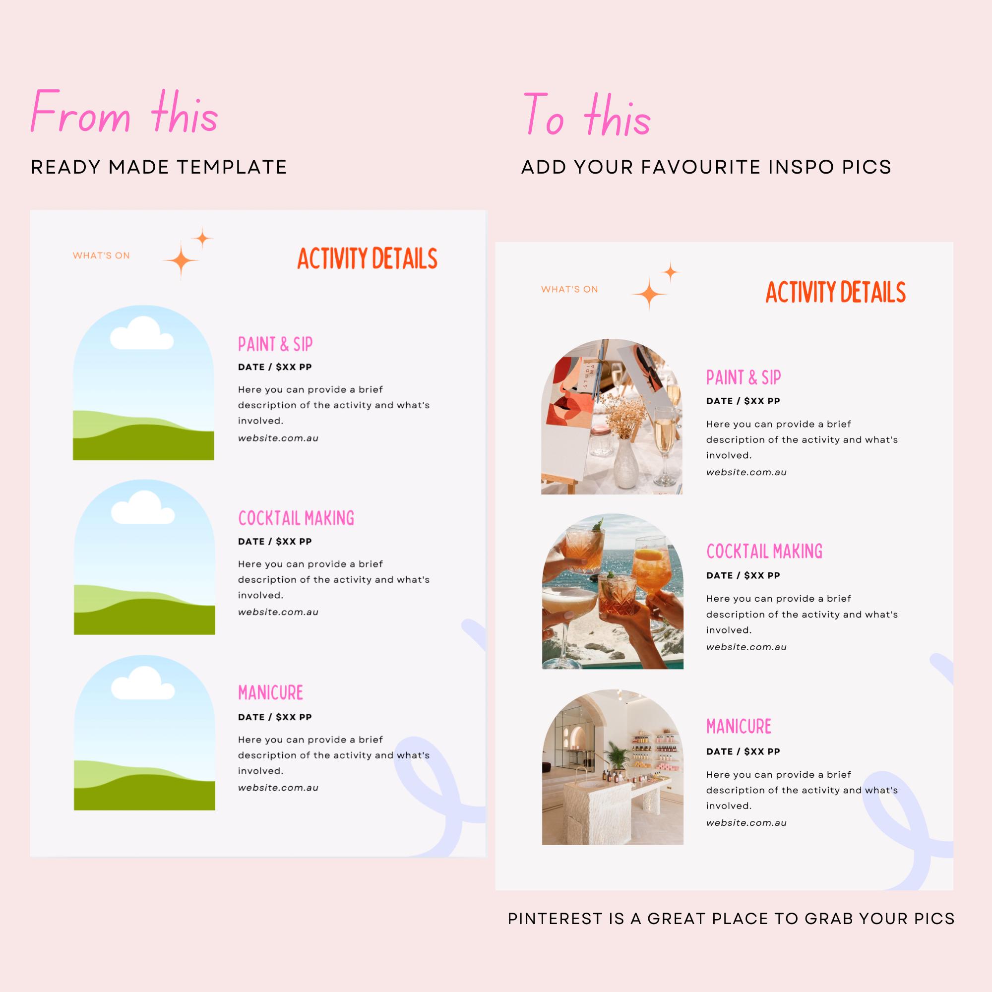Girls Trip Itinerary Template: Customizable Travel Planner (canva ...