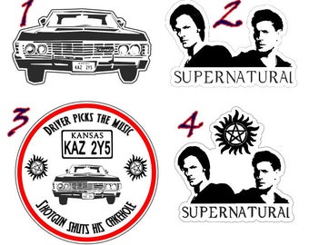 SUPERNATURAL STICKERS DECALS Winchester Brothers Sam & Dean | Etsy