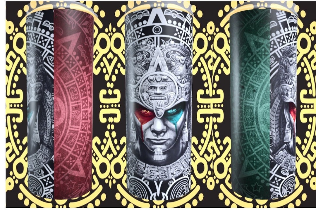 AZTEC WARRIOR TUMBLER, Guerrero Azteca, Mexican Cultural Tumbler ...
