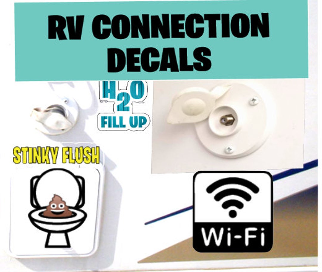 RV HOOKUP Stickers Decals for Travel Trailer, Motorhome, 5th Wheel ...