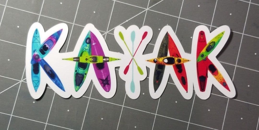 KAYAK WORD STICKER Decal Made With Small Kayaks. Waterproofed | Etsy