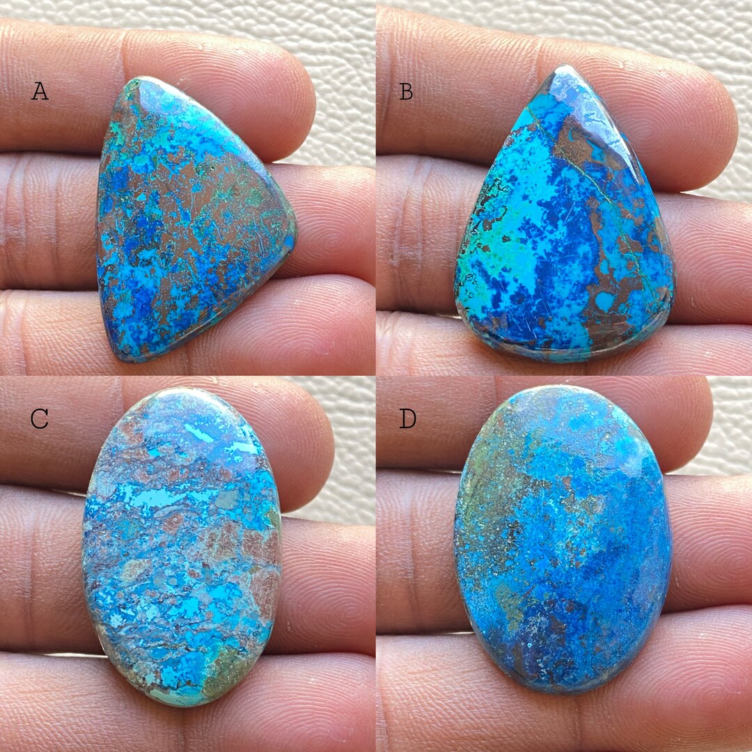 Special Blue Shattuckite Cabochon-rare Electric Shattuckite Stone-genuine Shattuckite Cabochon ...