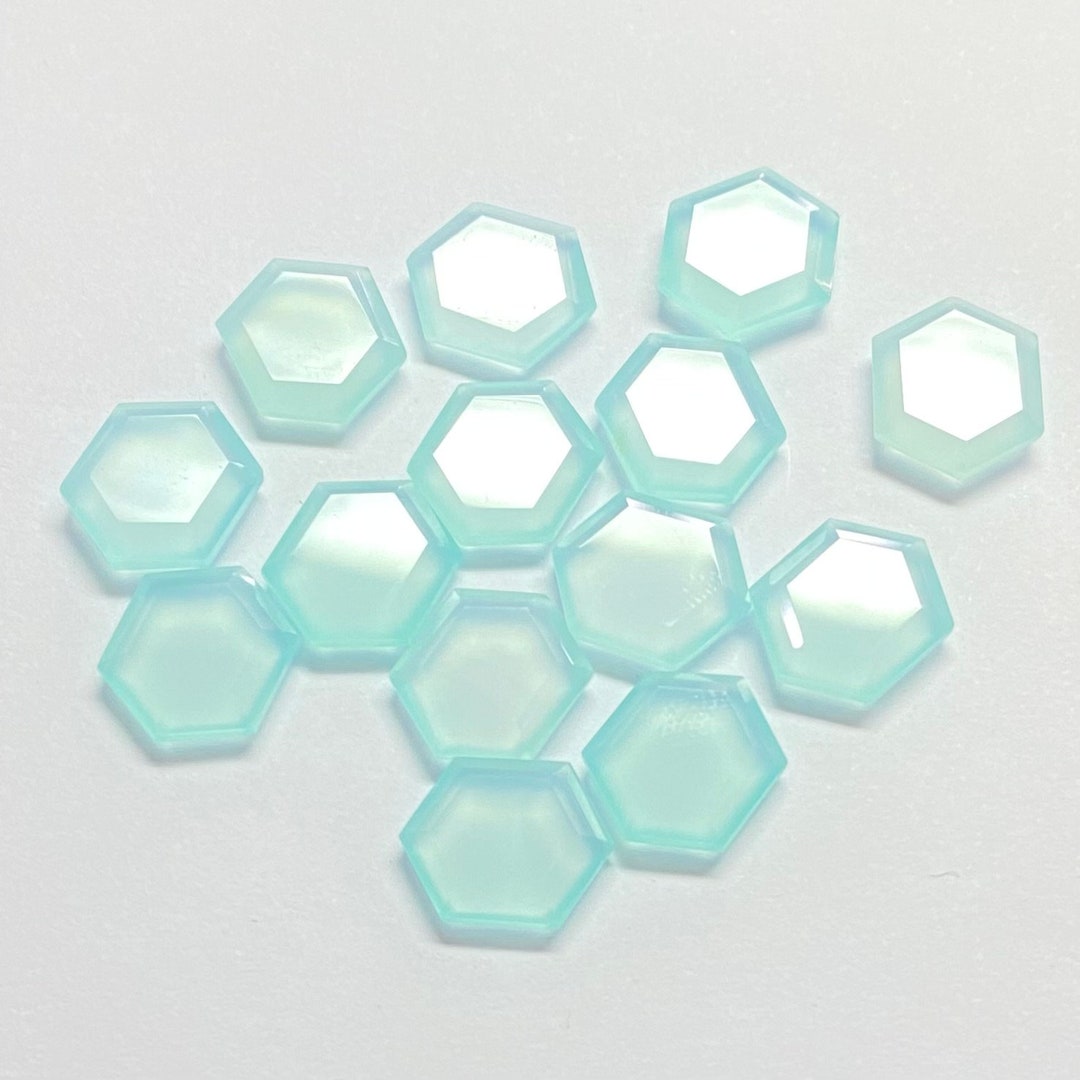 Onyx Aqua Chalcedony Hexagon Shape Tablet-aqua Chalcedony Tablet Cut ...