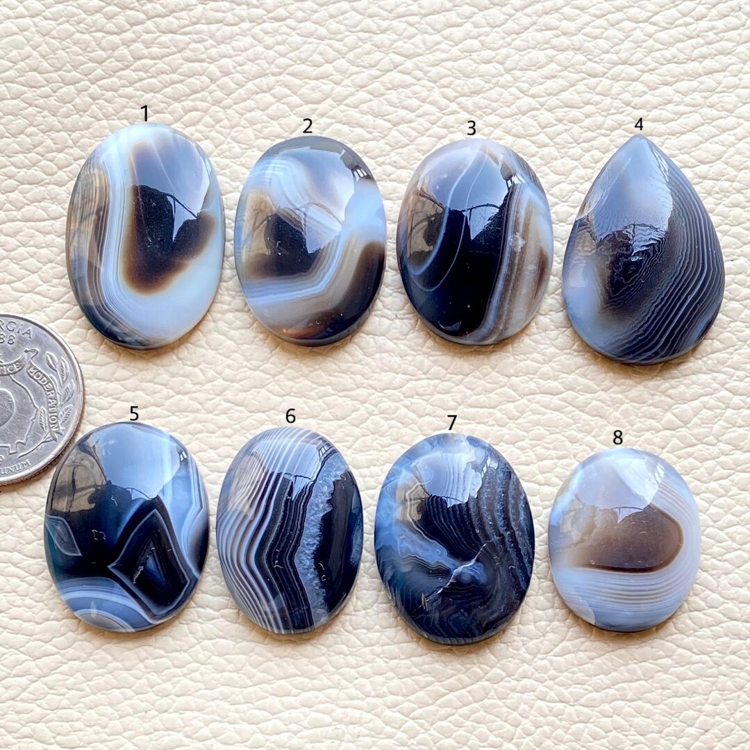 Black and White Banded Stone,black Banded Cab-best Look Black Banded ...