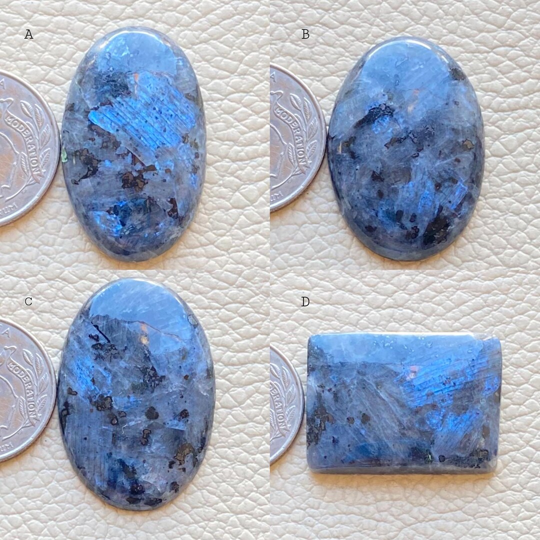Mineral Flash Larvikite Stone-black Blue Larvikite Gemstone-raw ...