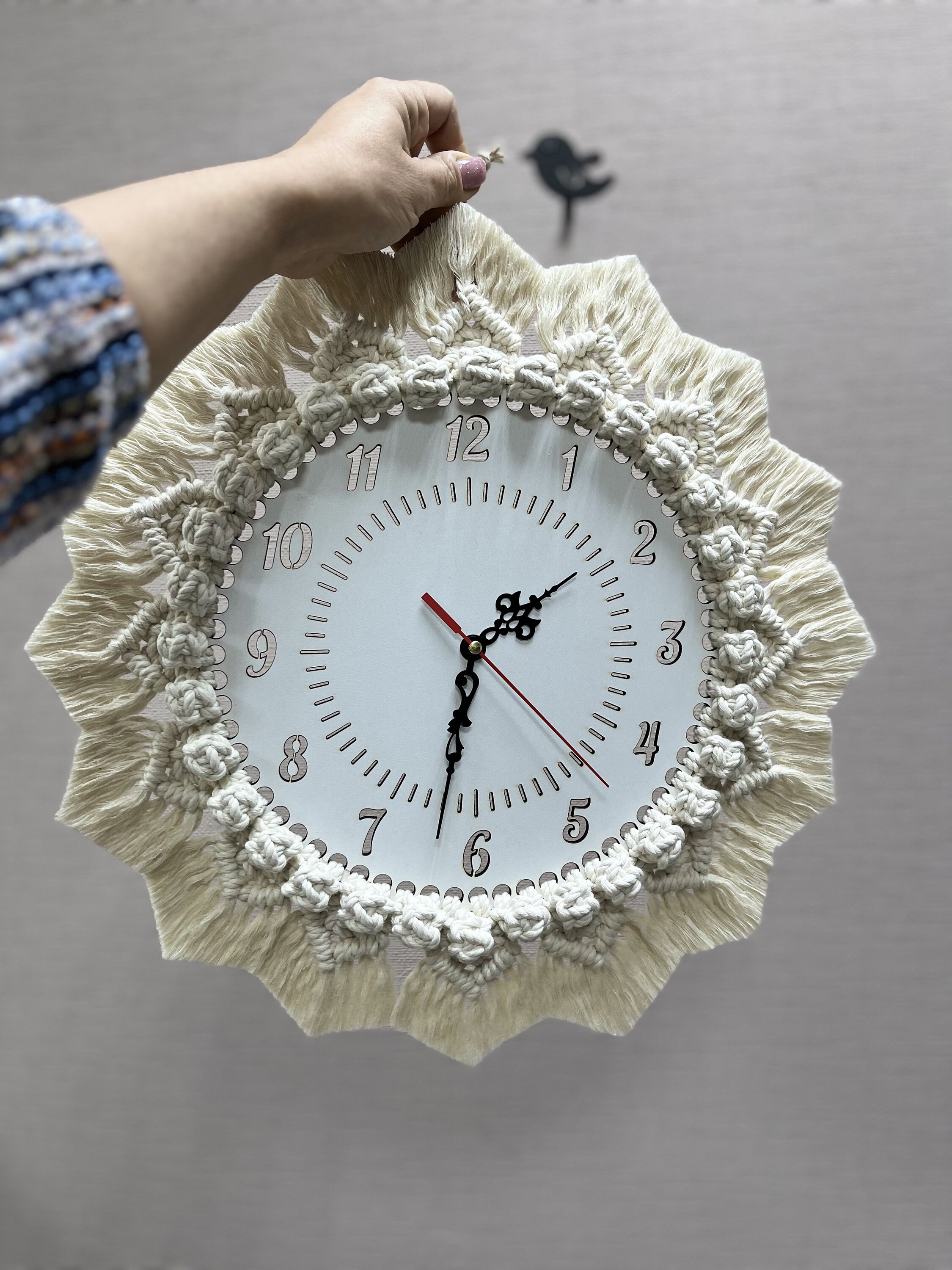 Handcrafted Plywood Macrame Wall Clock | Rustic Bohemian Home Decor - Etsy