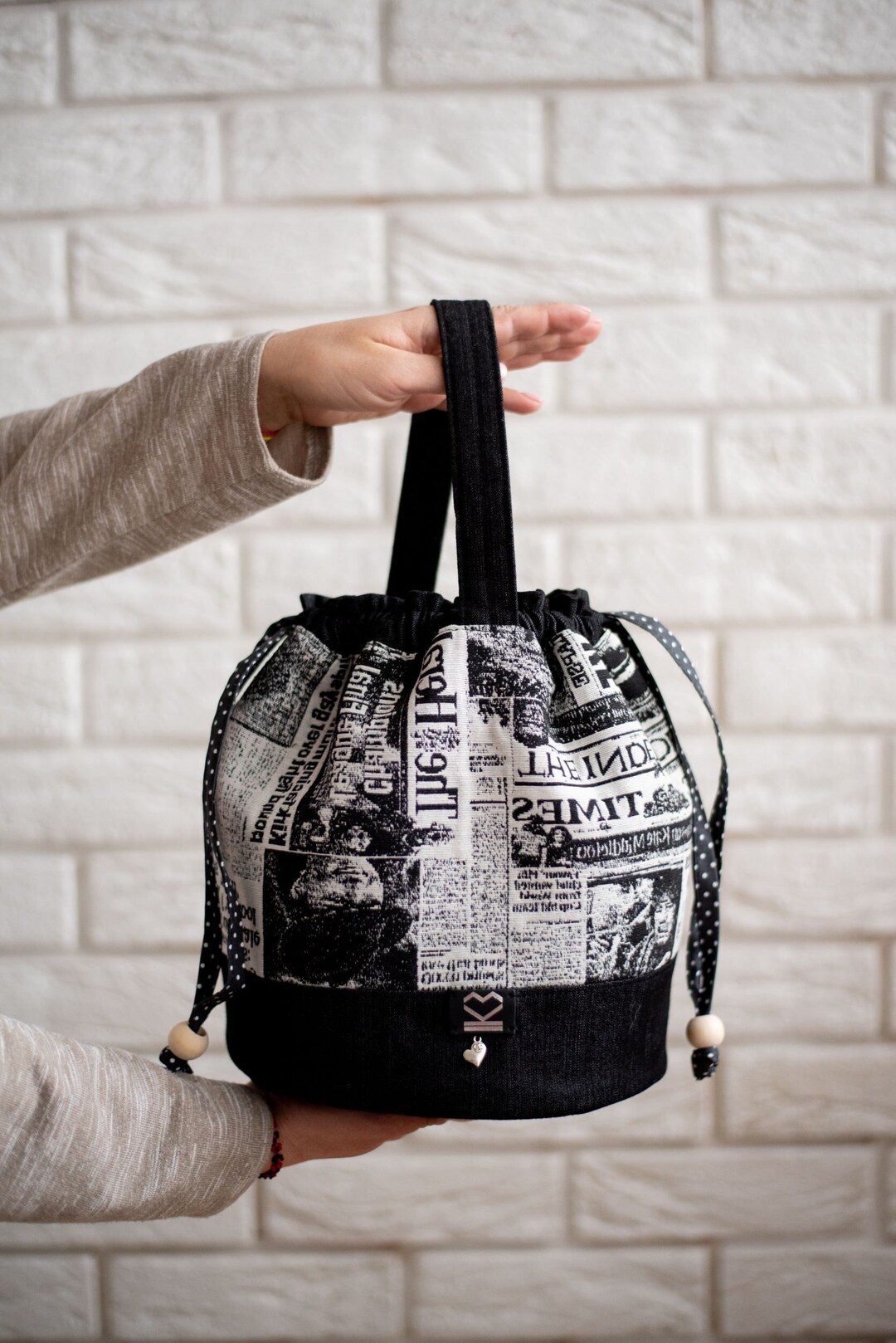 Handmade Project Bag Medium Size, Drawstring Project Bag, Gift for ...