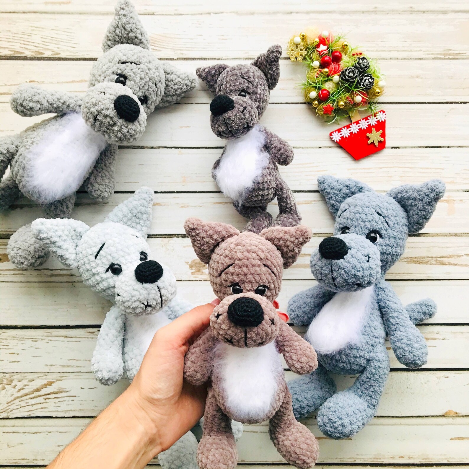 Stuffed wolf pup toy / Plush wolf for baby / Plush grey wolf / | Etsy