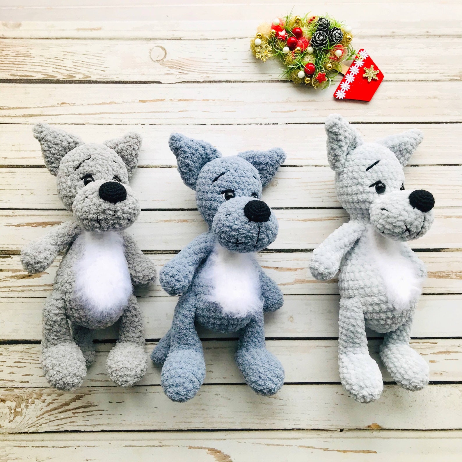 Stuffed wolf pup toy / Plush wolf for baby / Plush grey wolf / | Etsy