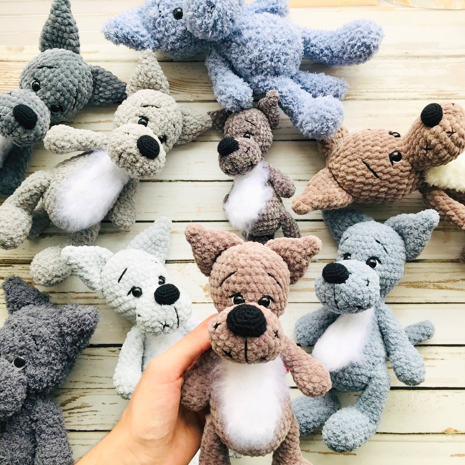 Stuffed wolf pup toy / Plush wolf for baby / Plush grey wolf / | Etsy