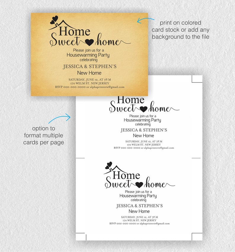 Housewarming Party Invitation, Home Sweet Home Cards, Editable, Best ...