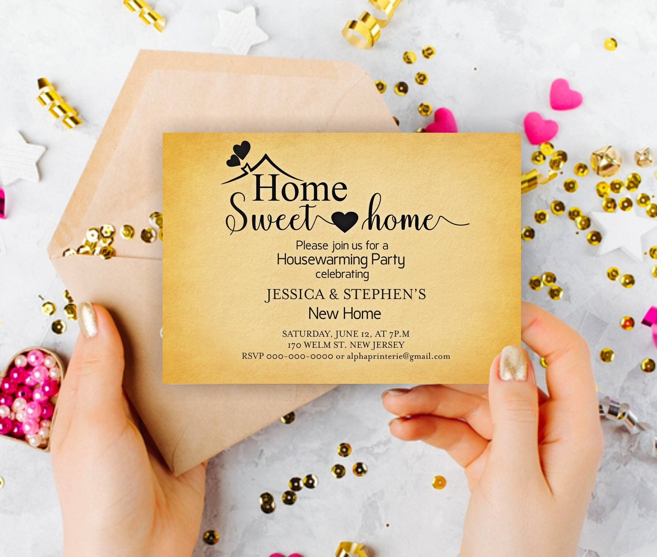 Housewarming Party Invitation, Home Sweet Home Cards, Editable, Best ...