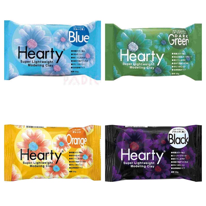 PADICO Hearty Lightweight Modeling Air Dry Clay 50 Gram Figurines ...