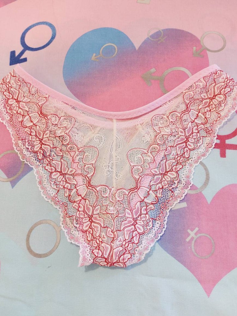 Encaje rosa para hombres lencería de encaje transparente - Etsy España